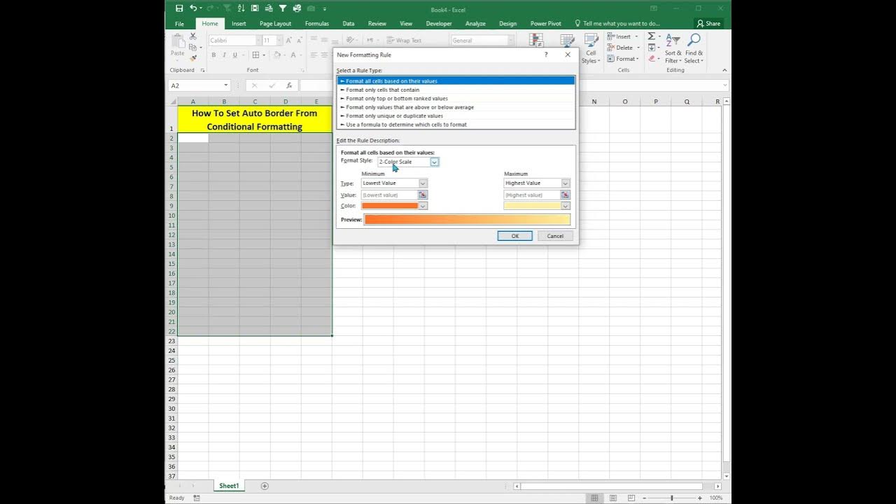 How to Auto Border by Conditional Formatting - YouTube
