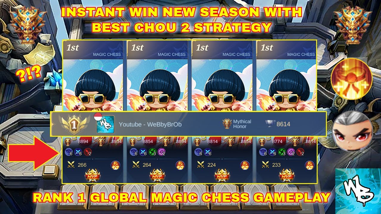 OVERPOWERED META CHOU 2 TOP GLOBAL STRATEGY - BEST MAGIC CHESS SYNERGY -Mobile Legends Bang Bang ...