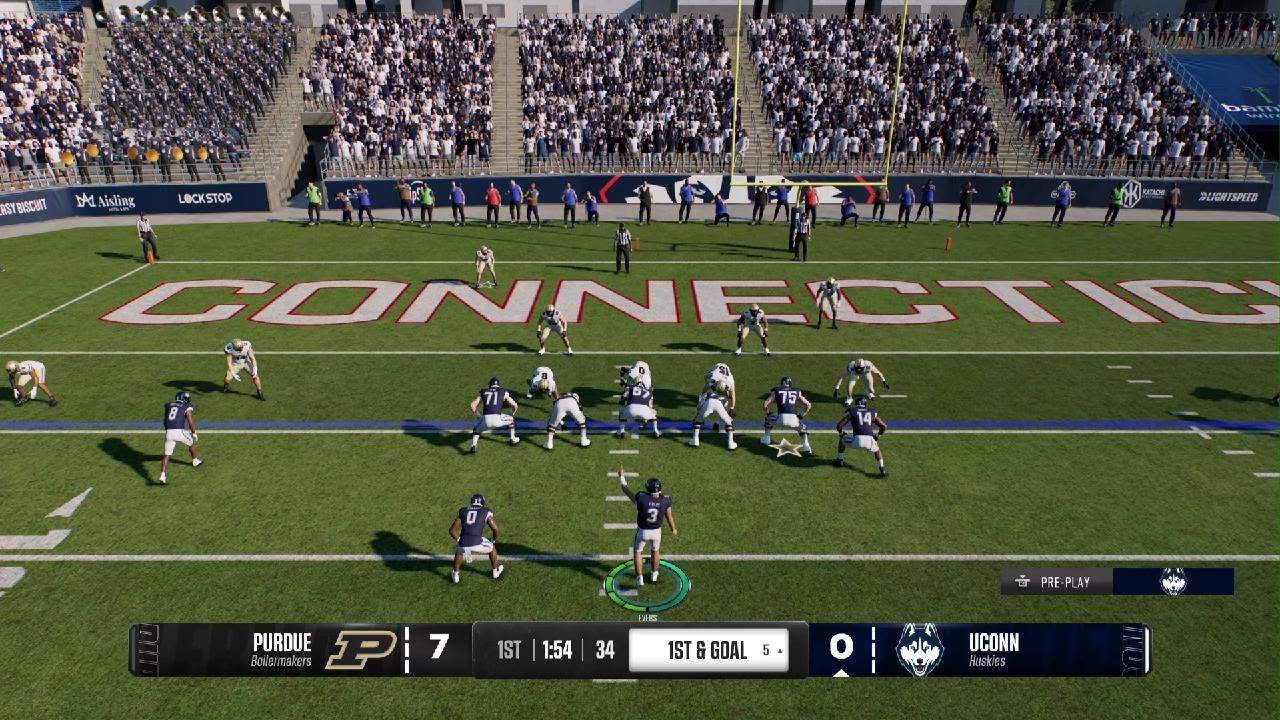 College Football 25 match (UConn vs. Purdue) - YouTube