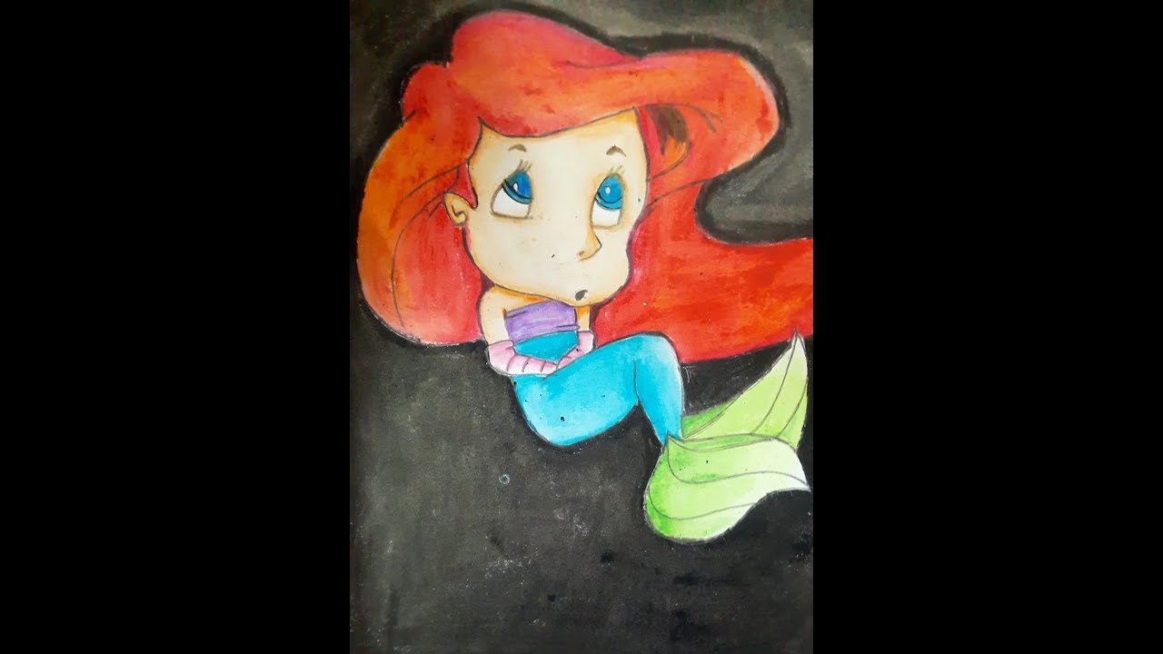 How to draw Little Mermaid|| Disney Princess Ariel || Easy Drawing ...