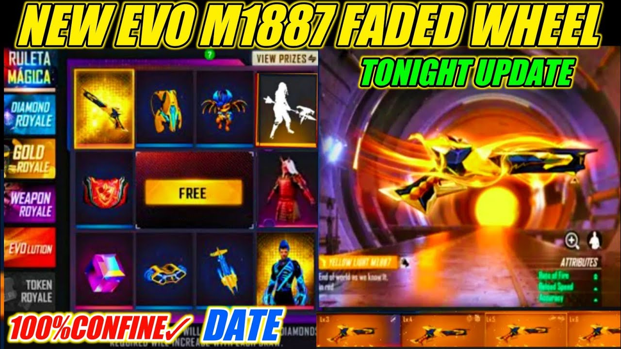 New evo m1887 faded wheel event free fire || new evolution m1887 free ...