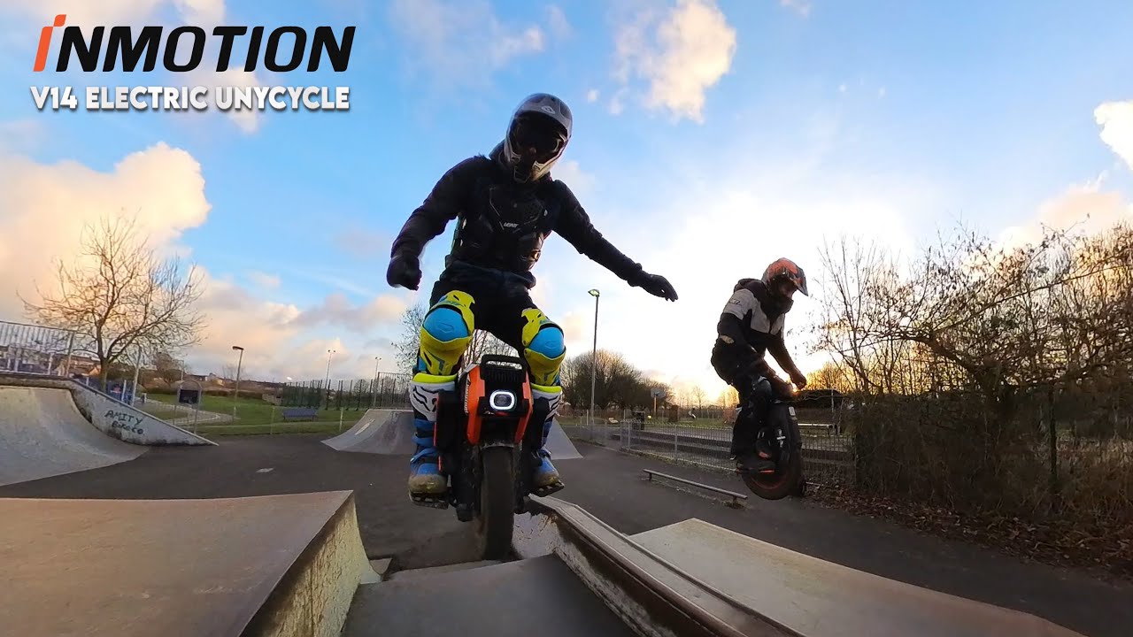 Inmotion V14 at the Skate Park ! Can it Jump ? - YouTube