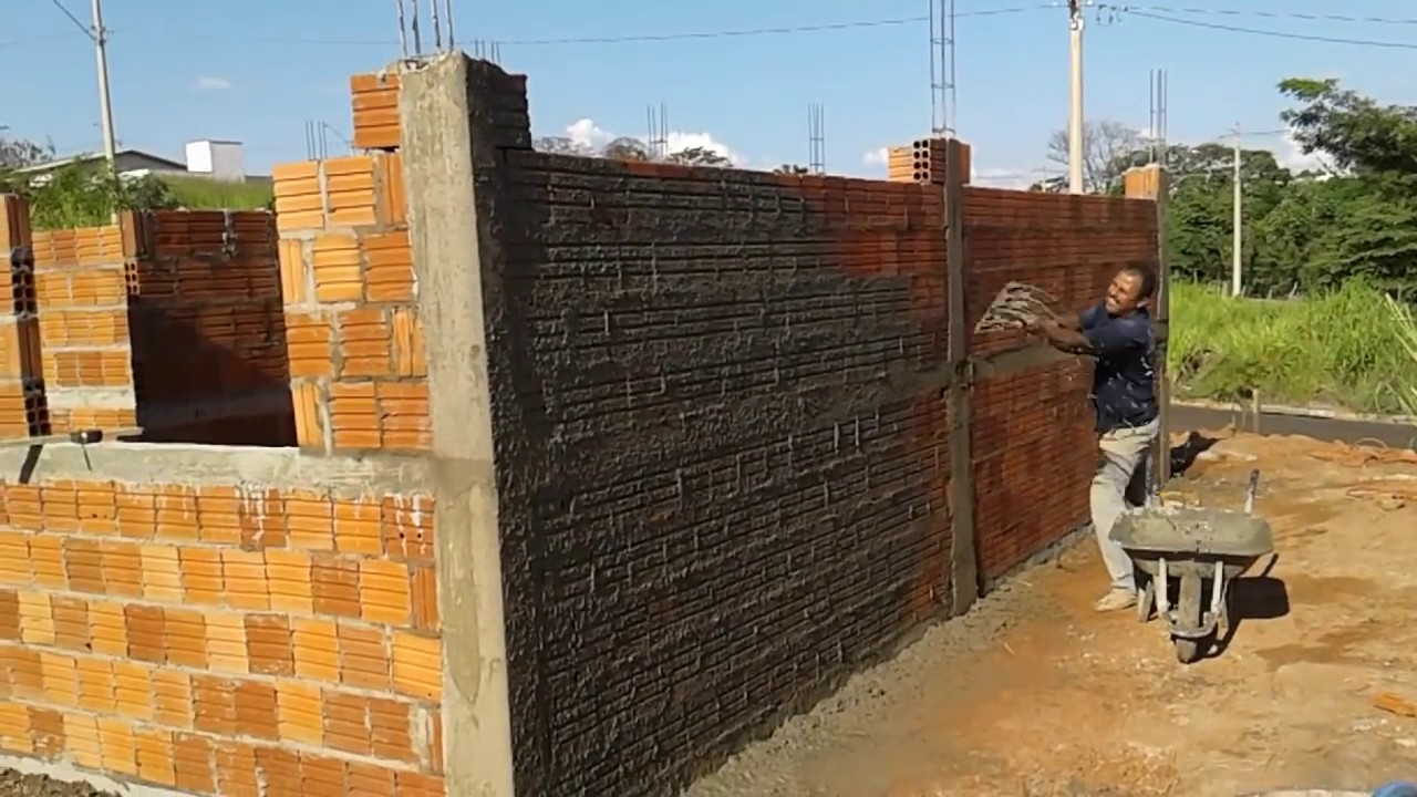 COMO Chapiscar rapido uma parede co uma vassoura BR invenções - YouTube