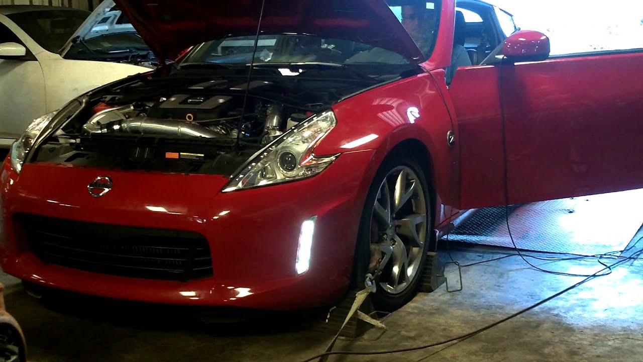 Z-Fever's 370Z Single Turbo Kit on dyno - YouTube