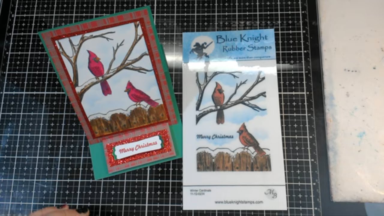 Winter Cardinals easel card - YouTube