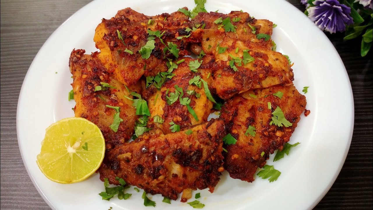 pan grilled fish fry || butter garlic fish fry || spicy pan grilled ...