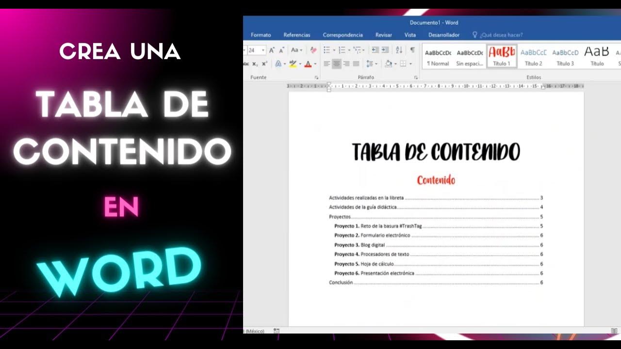 Cómo crear una tabla de contenido en Microsoft Word - YouTube