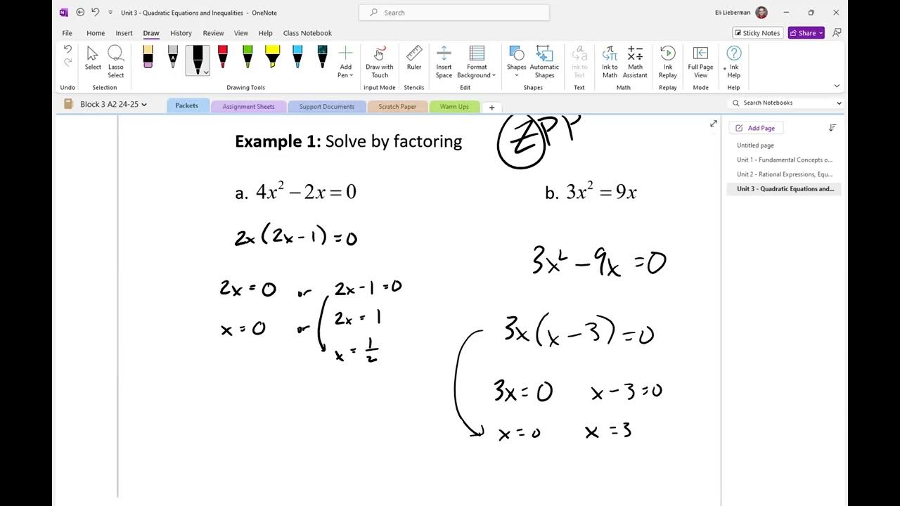 Unit 3 - Quadratic Equations, part 1 - YouTube