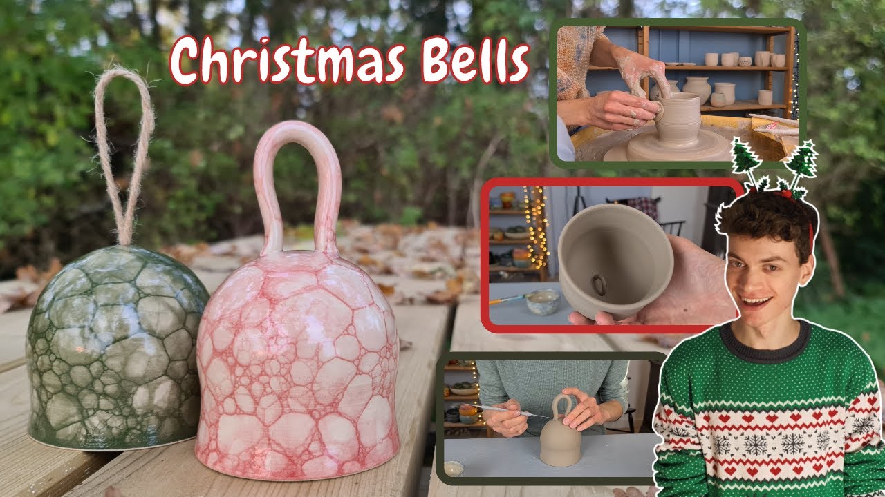 How To Make Ceramic Christmas Bells // full pottery process - YouTube