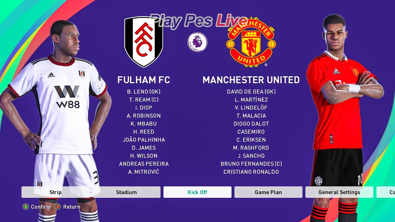 PES Match - Fulham vs Manchester United - Premier League 2022/23 - PC ...