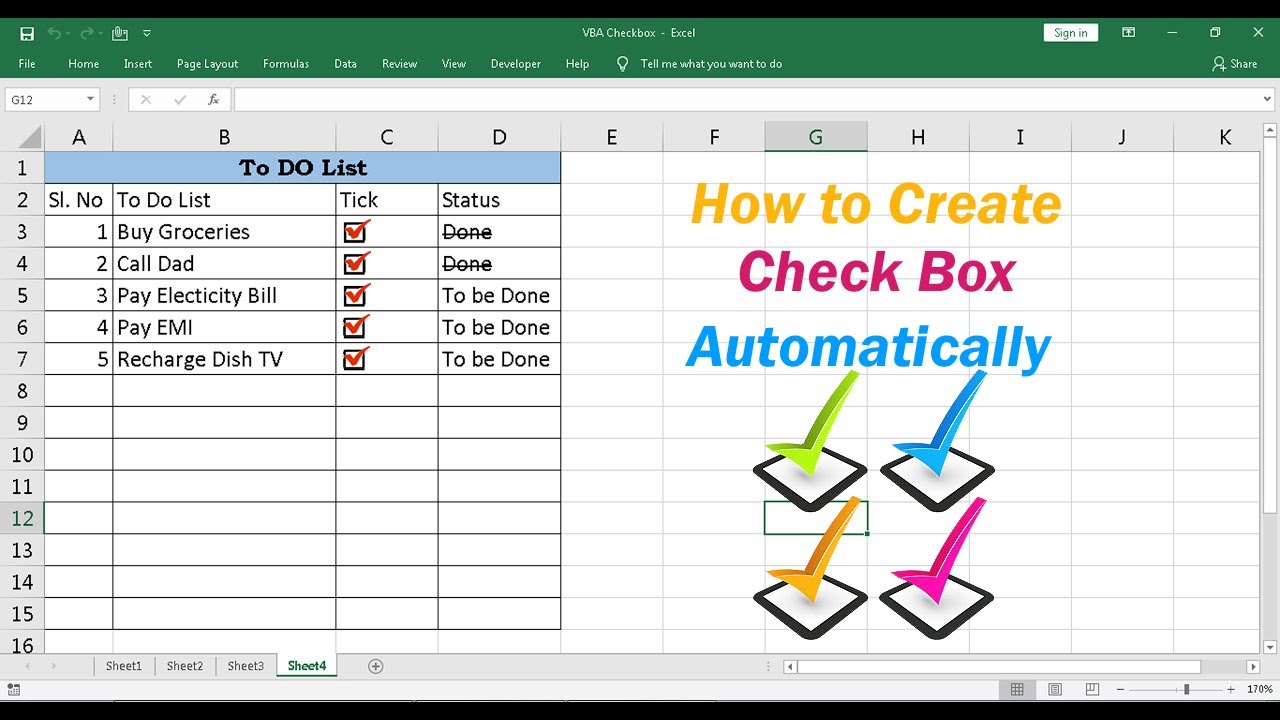 Learn VBA How To Create Check Box In Excel With VBA YouTube