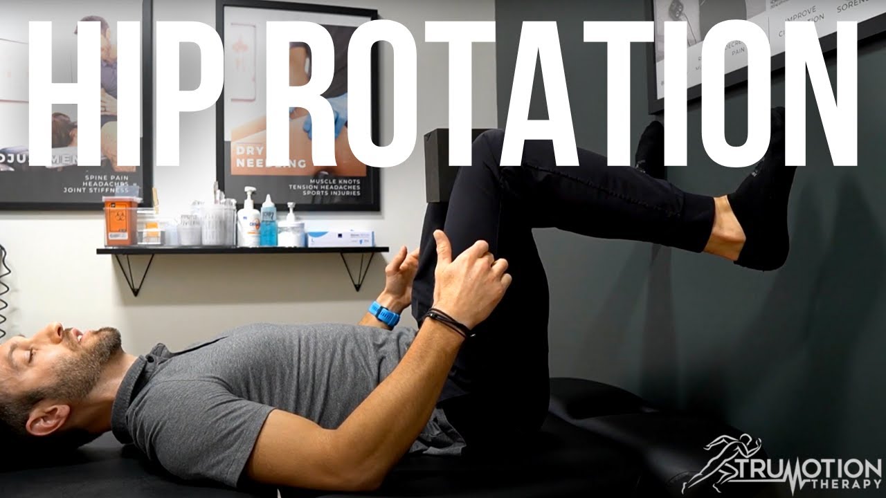 Supine Hip Internal Rotation - YouTube