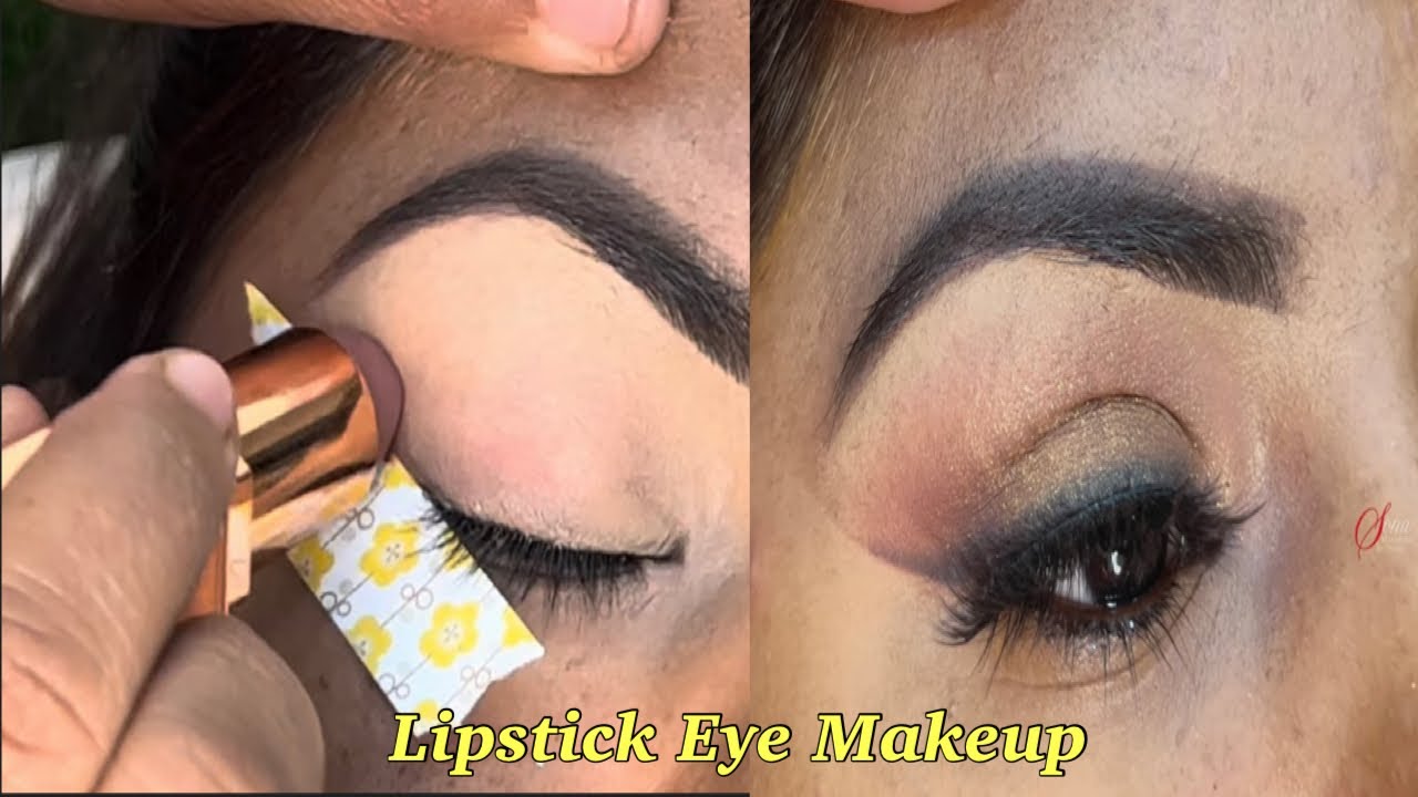 Lipstick Eye Makeup Tutorial Easy Trick || Easy Eye Makeup || Sona ...