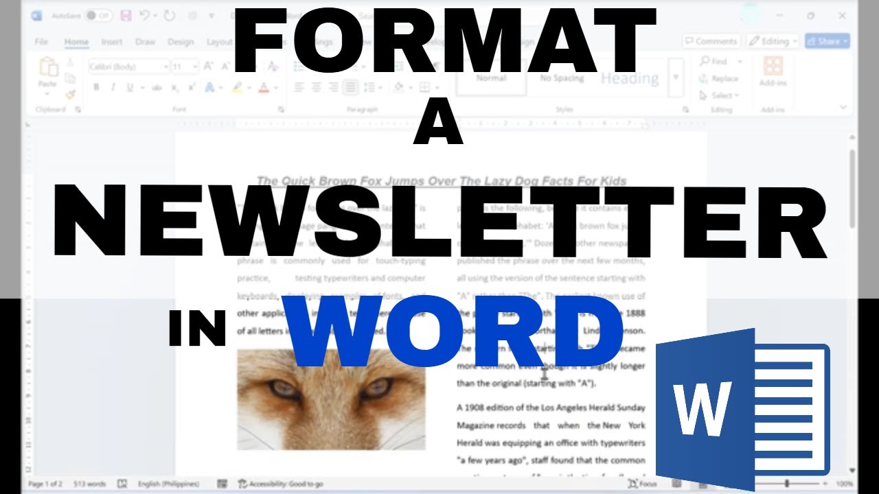 How to Format a Newspaper or Newsletter in Microsoft Word - YouTube