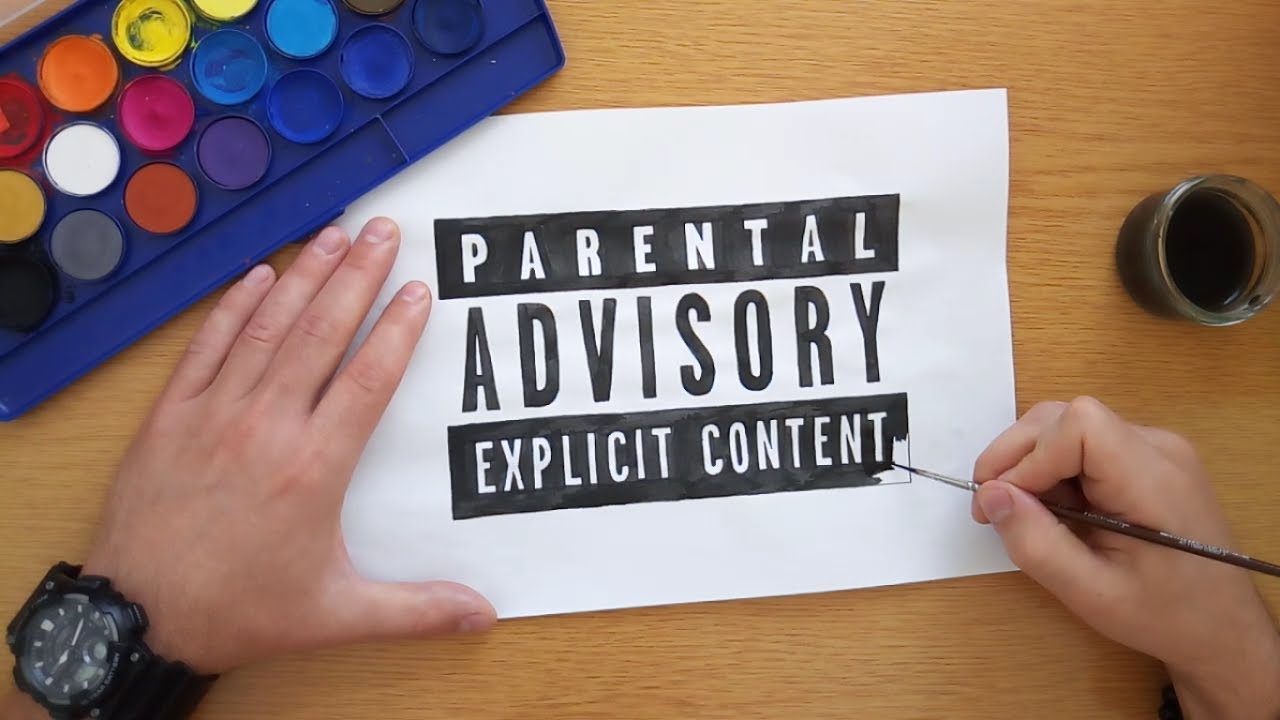 How to draw the Parental Advisory logo - YouTube
