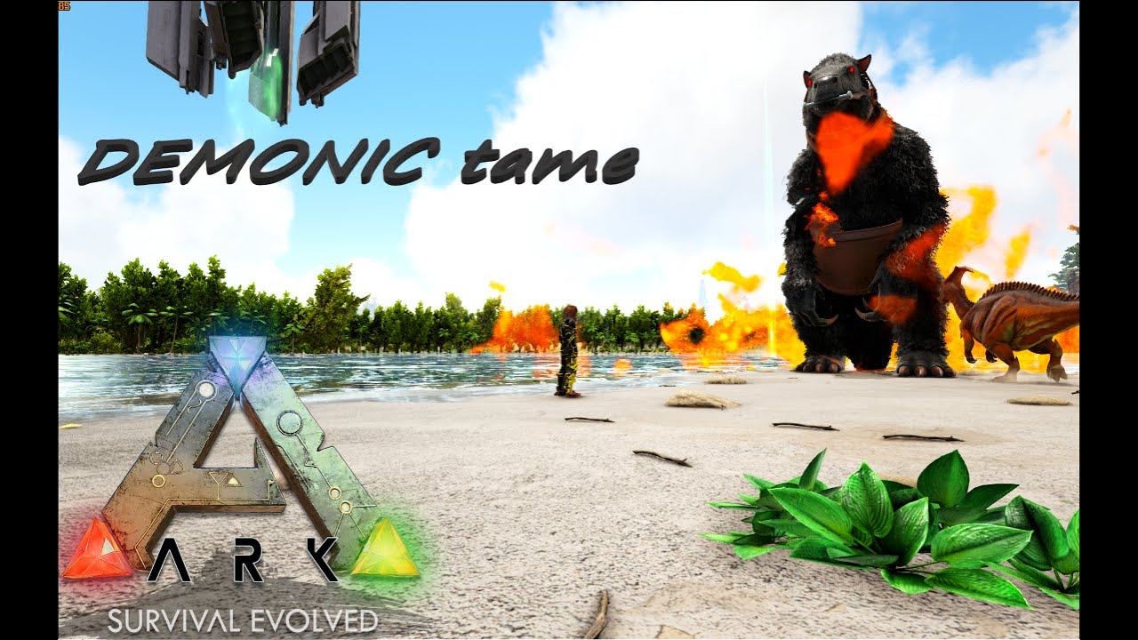 ARK primal fear how to tame Demonic dino /Demonic Megatherium - YouTube