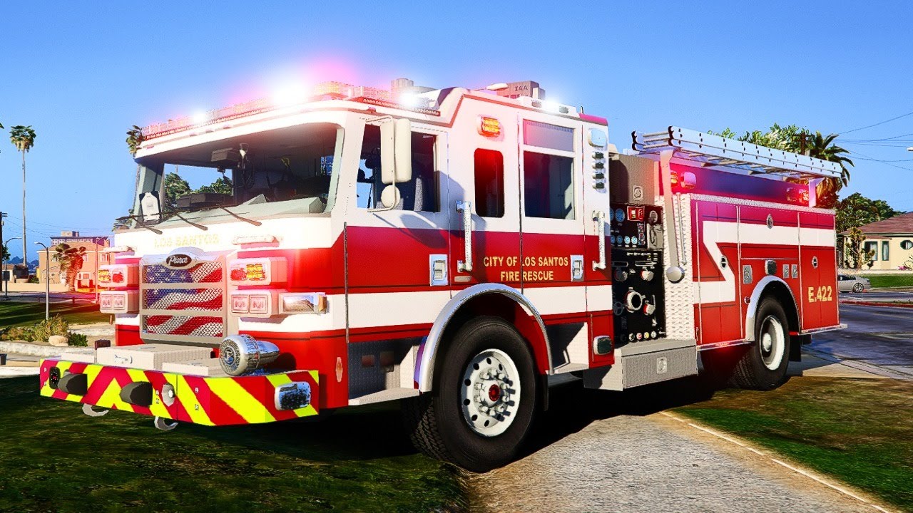 [GTA 5 LIVE RESCUE ] FIVEM FIREFIGHTER SHIFT! | PIERCE ARROW XT ...