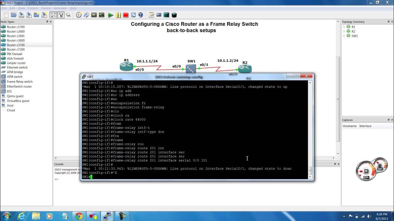 Cisco Router as a Frame Relay Switch With GNS3 - YouTube