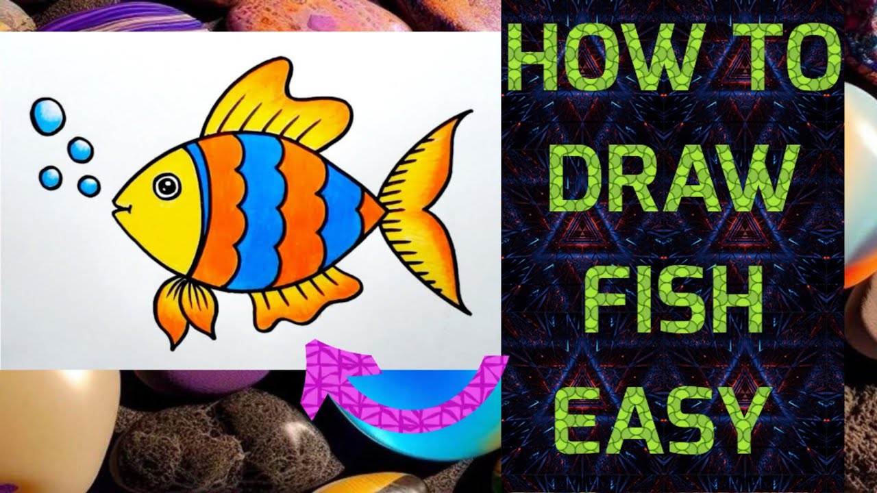 How to draw fish step by step|How to draw fish easy|Easy Fish drawing ...