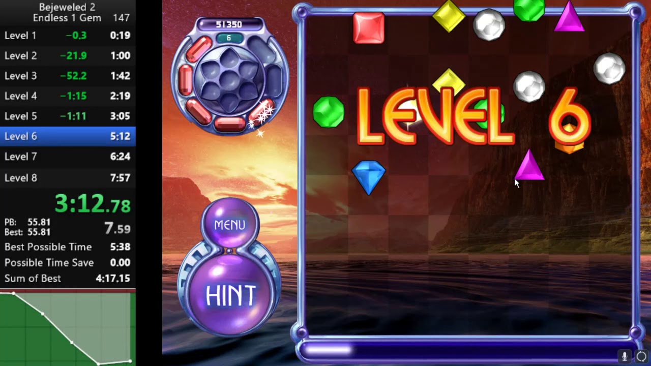 Bejeweled 2 Endless 1 Gem in 7:41 - YouTube