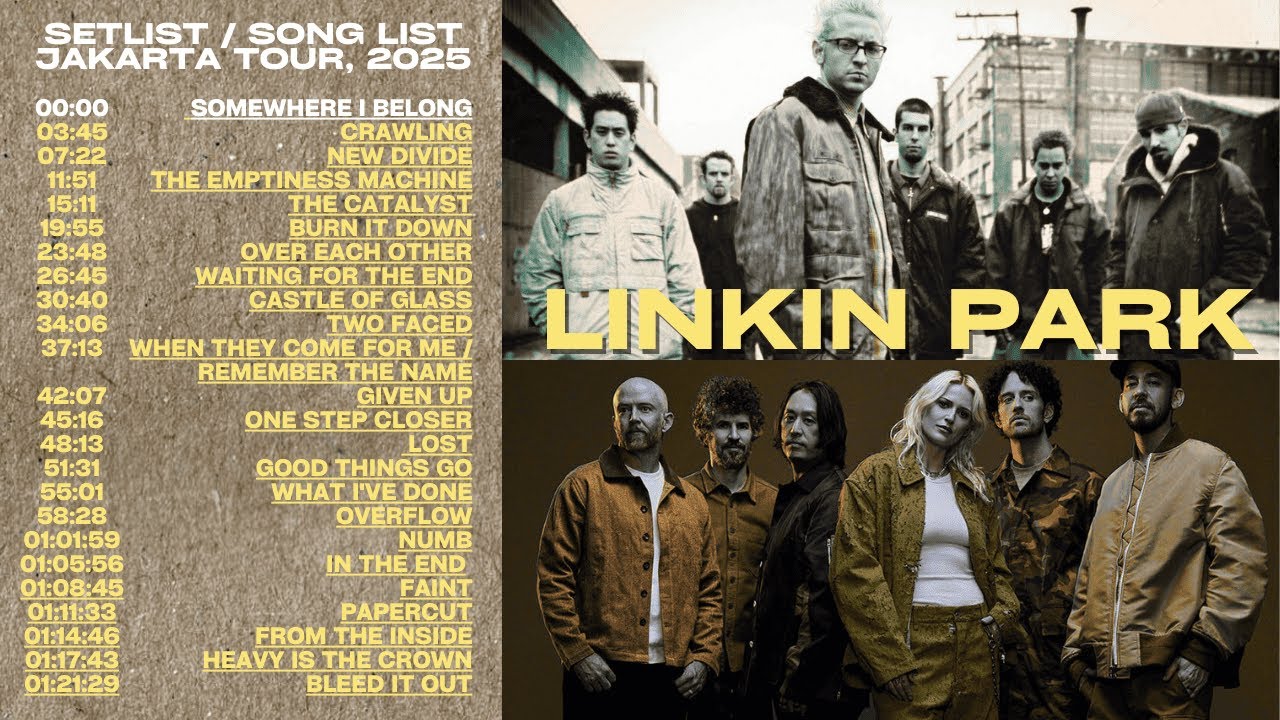 Linkin Park Setlists / Song Lists Jakarta Tour 2025 #linkinpark #music ...
