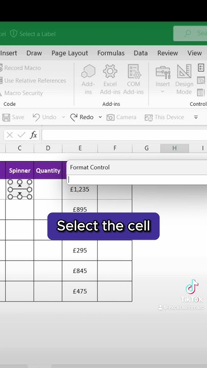 How To Use Spin Buttons In Excel Excel Excelshorts Exceltips Exceltutorial Youtube