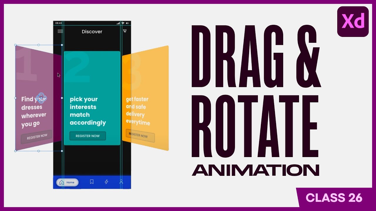 Drag and Rotate Animation in Adobe XD Class 26 - YouTube