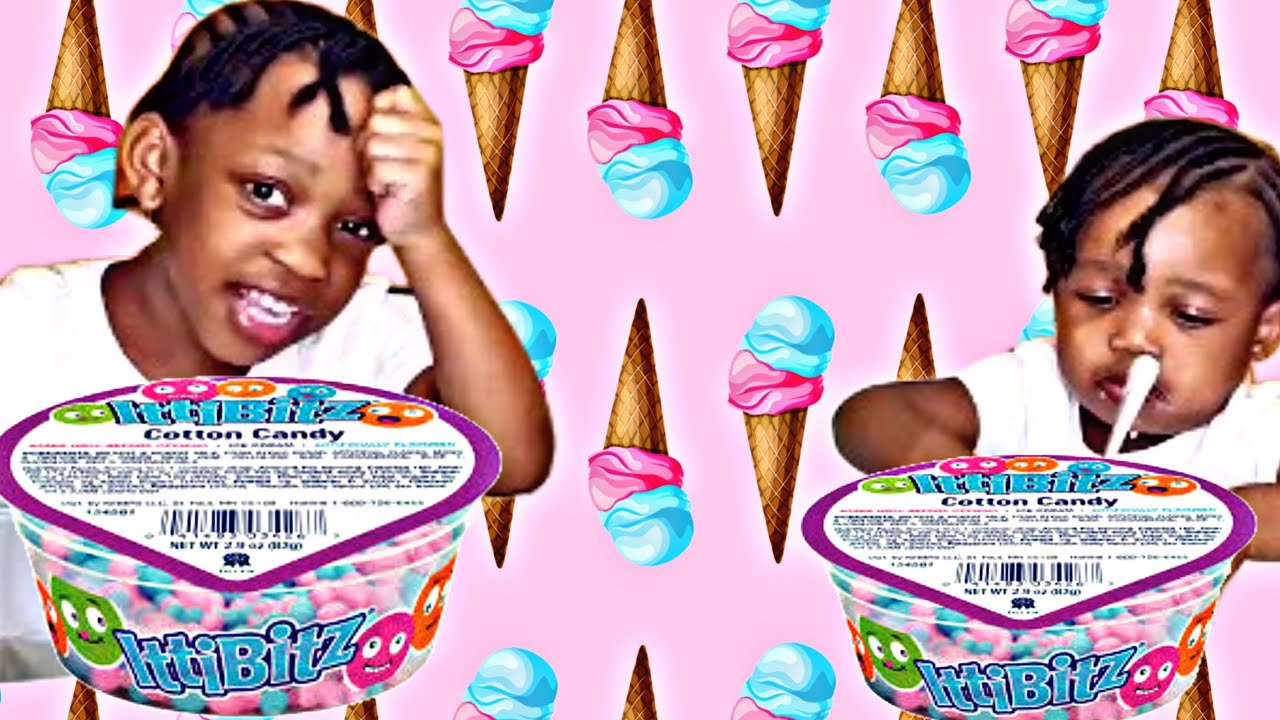 IttiBitz Cotton Candy Ice Cream Food Review - YouTube