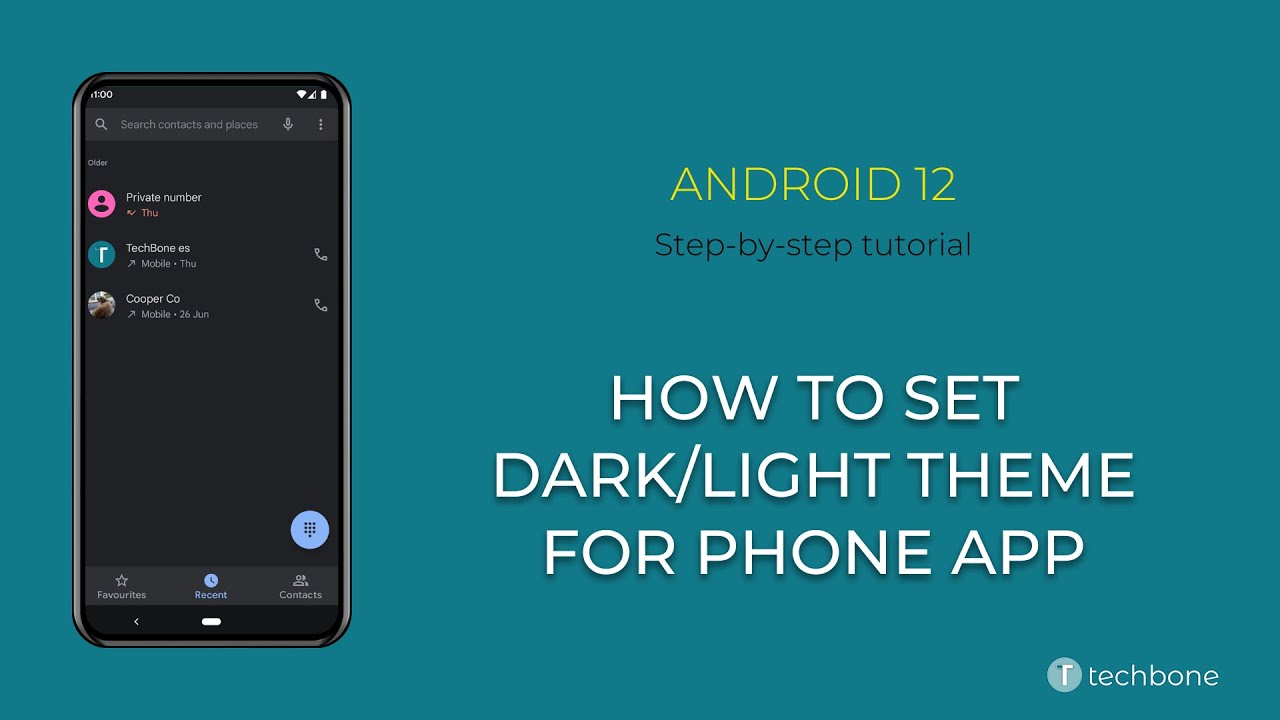 How to Set Dark or Light Theme for Phone App [Android 12] - YouTube