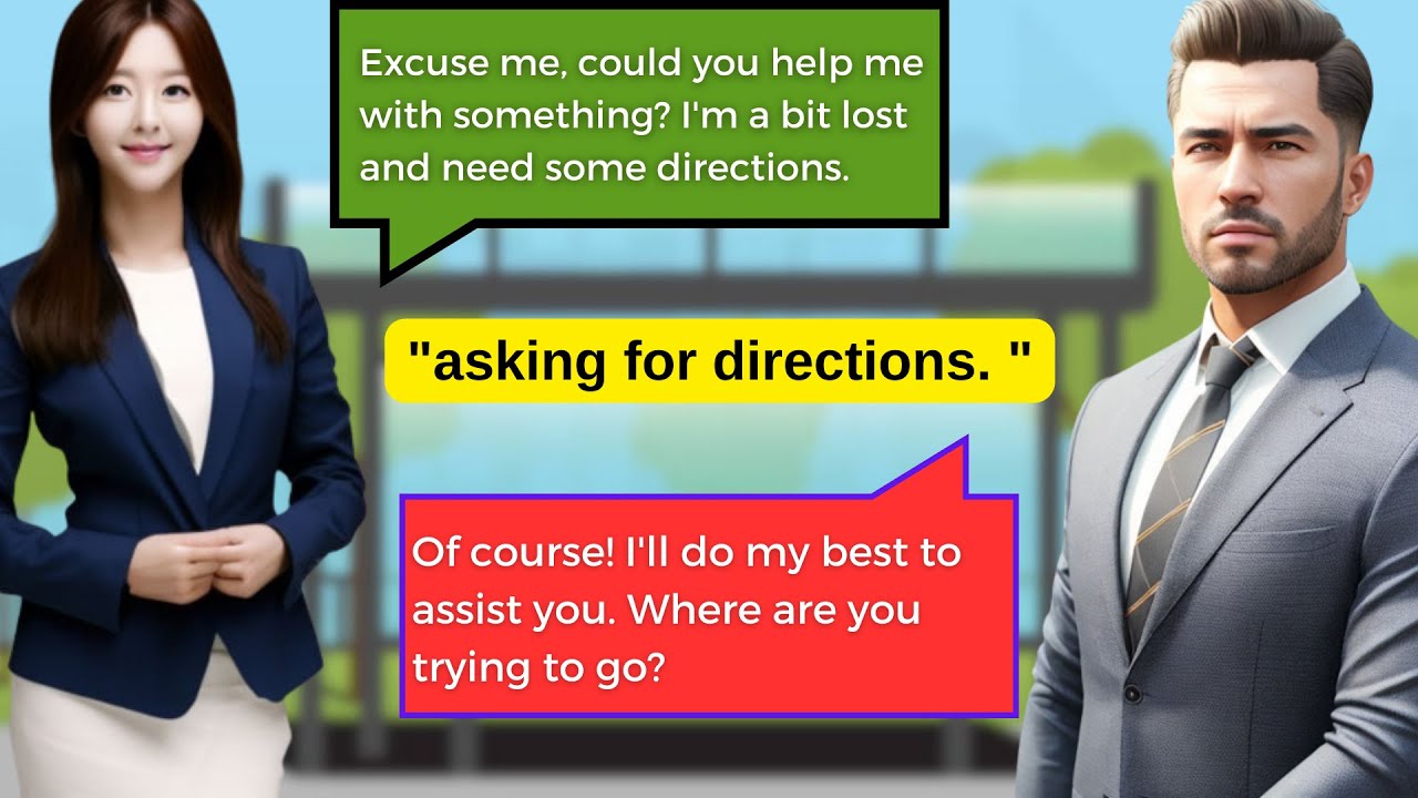daily English conversation practice ' asking direction " - YouTube