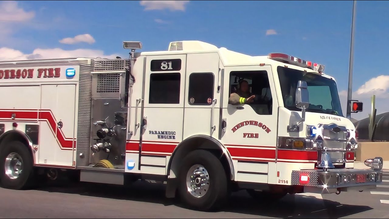 PEAK Q!! Engine 81 Responding - Henderson Fire Department - YouTube
