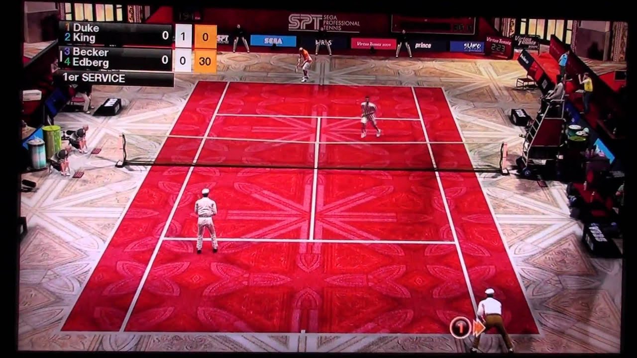 Virtua Tennis 2009 : Duke / King vs Edberg / Becker (2) - YouTube