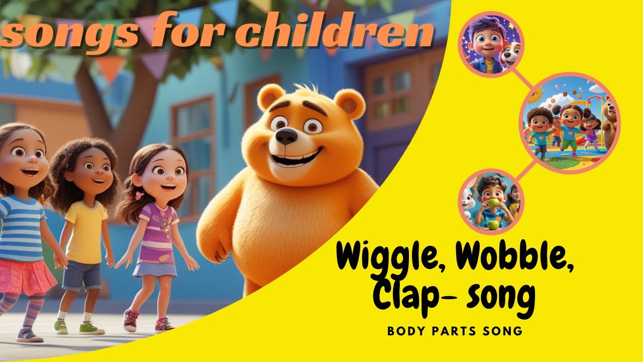 songs for children - body parts song | sing along | wiggle, wobble ...