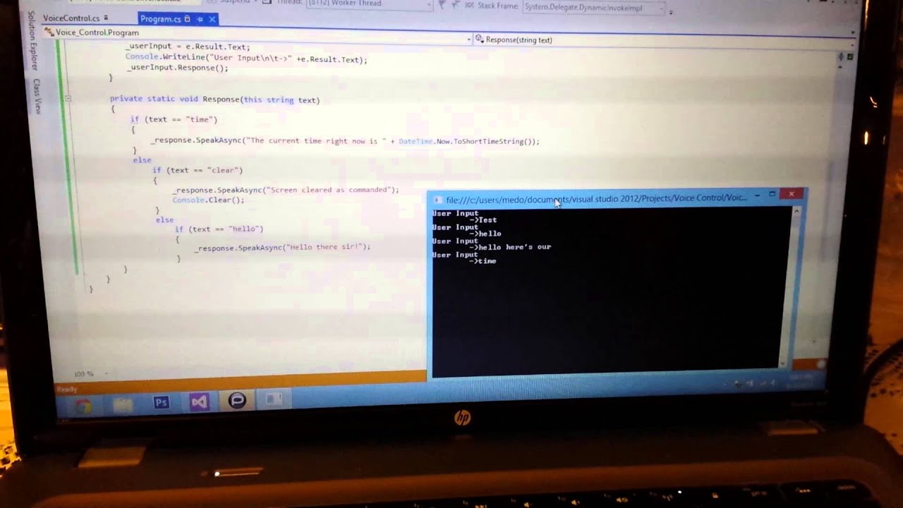 C# voice recognition preview v0.1 - YouTube