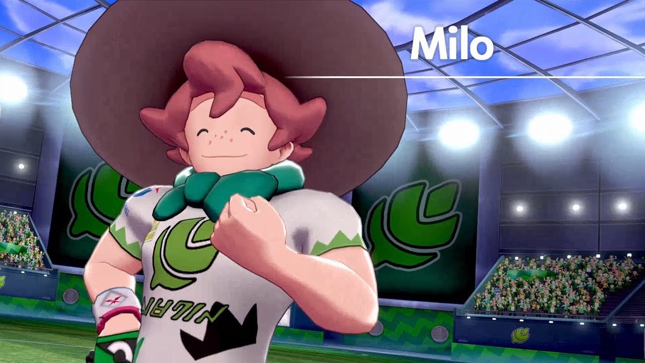 Pokemon: Crowned Sword Vs Gym Leader Milo - YouTube