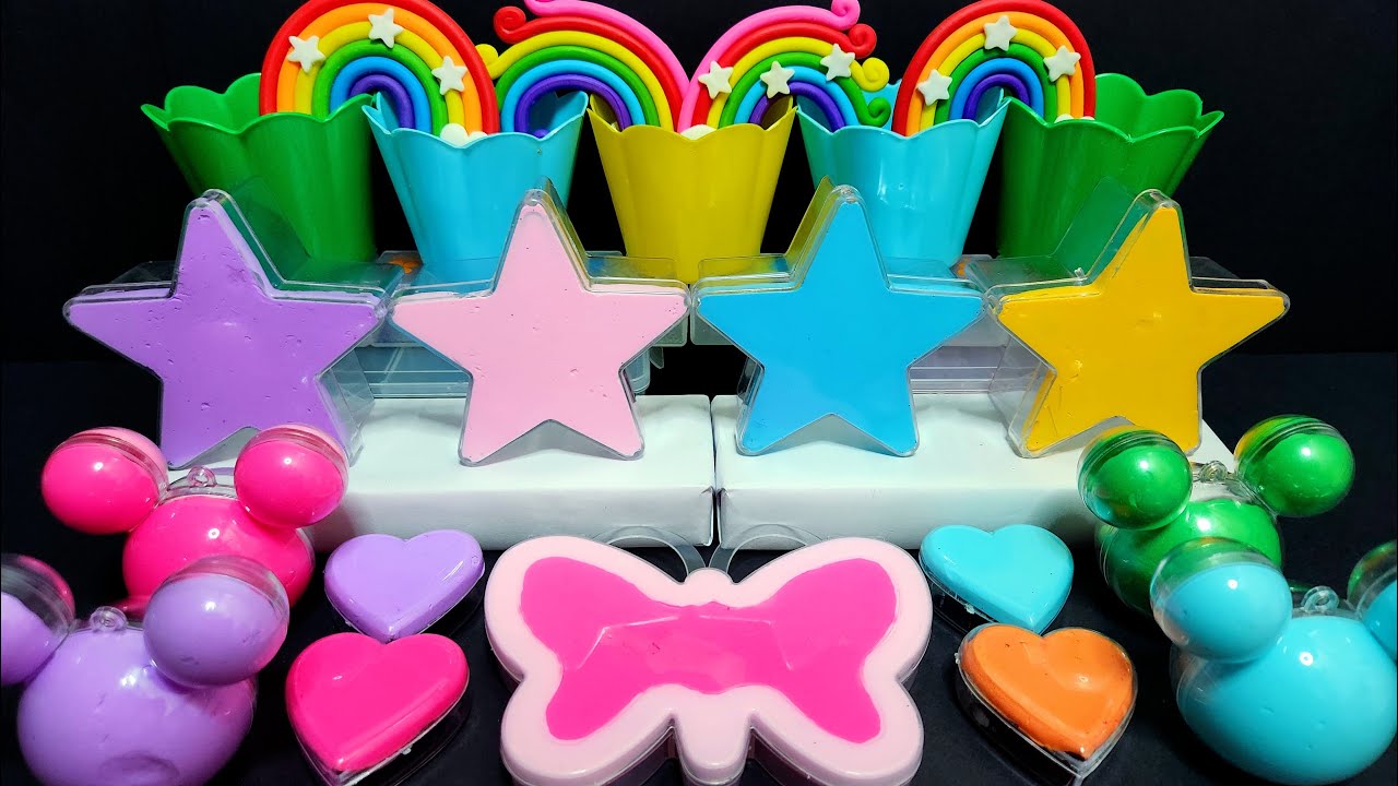 Butterfly slime - Mixing slime of multiple colors - Satisfying slime ...