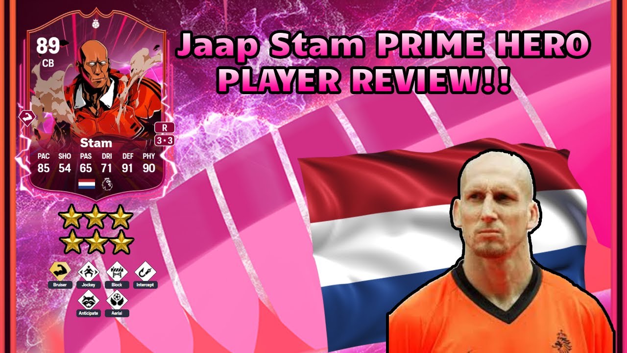 Jaap Stam PRIME HERO Player Review!! UT PRIME HERO SBC . FC 25 Ultimate ...