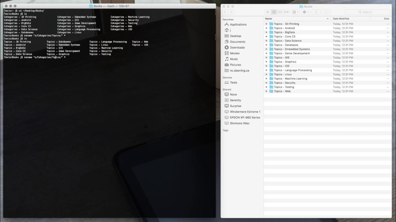 Unix Magic Trick: Bulk rename files/directories with "Rename" Command - YouTube