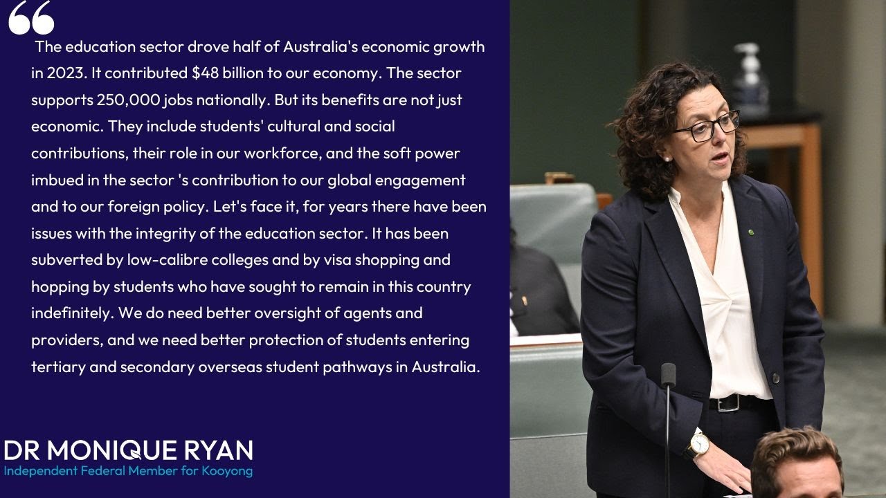 Monique Ryan MP, Education Services for Overseas Students Amendment ...