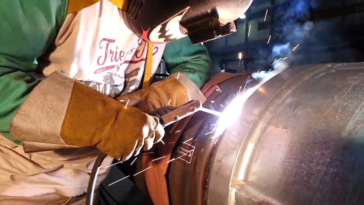Welding with 5/32 rod - YouTube