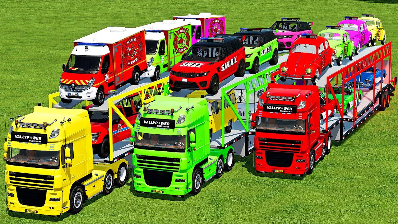 OVERSIZED TRANSPORT BEETLE, FIRE BRIGADE, LIFE GUARD & PEAS HARVESTING ...