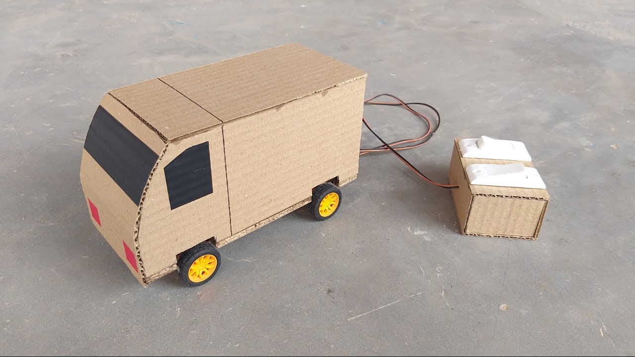 how to make a rc truck-with cardboard || remote control truck kaise ...