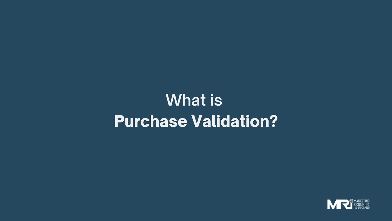 What is Purchase Validation? - YouTube