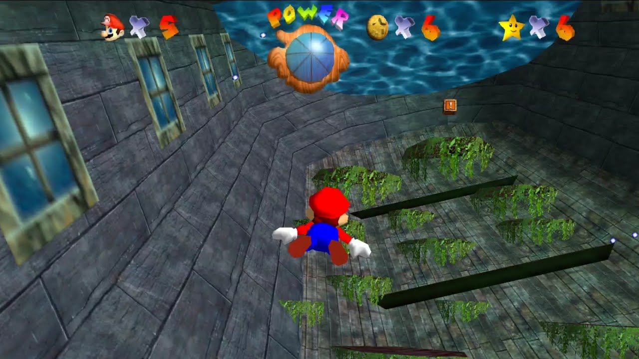 Super Mario 64 HD Textures Realistic Physics Jelly Roger Bay Played in ...