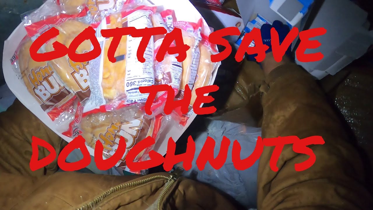 Gotta save the doughnuts dumpster diving - YouTube