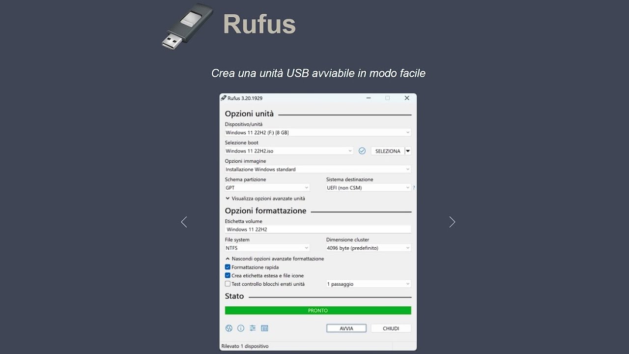 Come creare una chiavetta USB avviabile di Windows 11 con RUFUS - YouTube