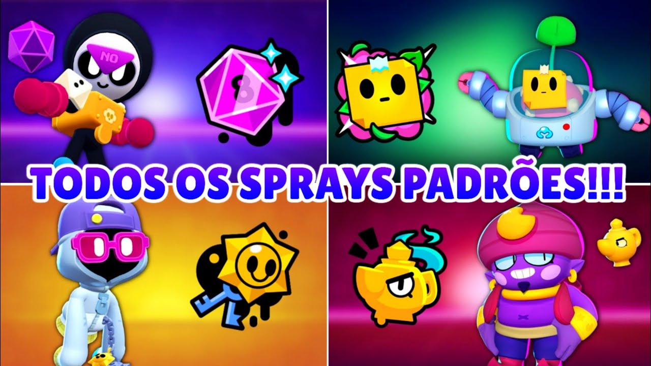 GUIA DE SPRAYS PADRÕES DOS BRAWLERS DO BRAWL STARS! | ATUALIZADA 2024.3 ...