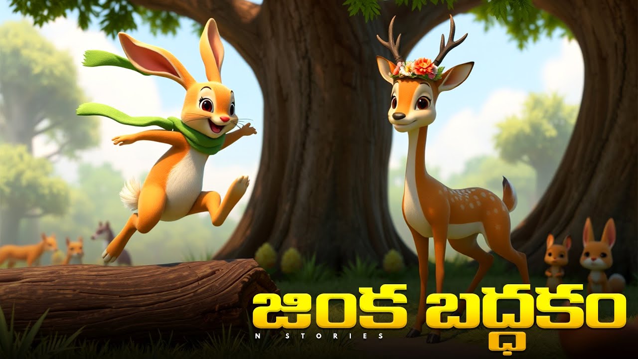 Lazy Deer Animation Story | Lazy Deer Cartoon Story In Telugu By N ...