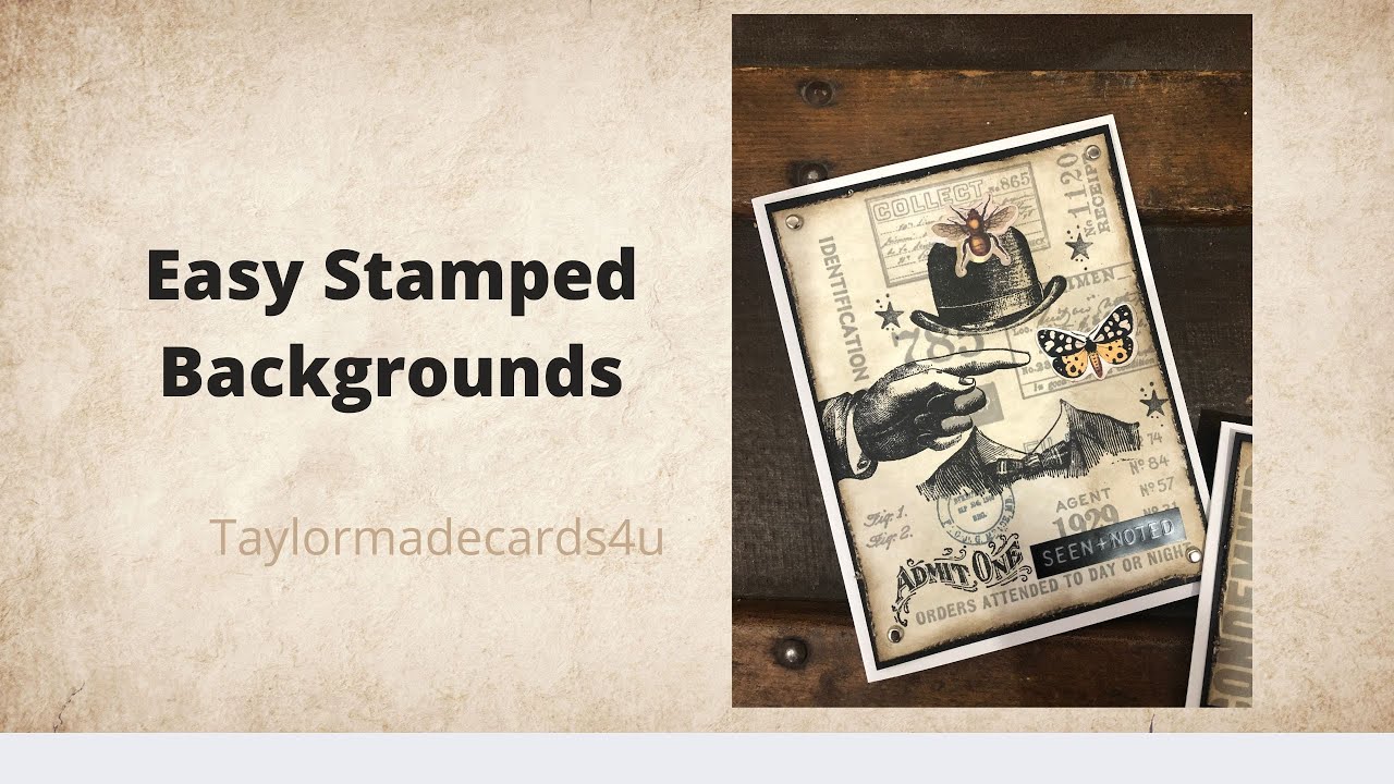 Easy Stamped Backgrounds using Tim Holtz Field Notes stamp set - YouTube