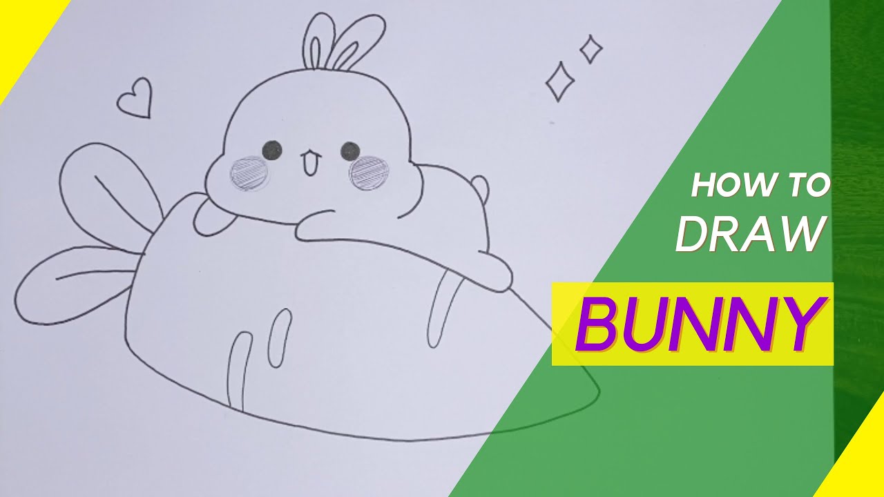 How to draw cute cartoons | easy bunny drawing step by step | drawing ...
